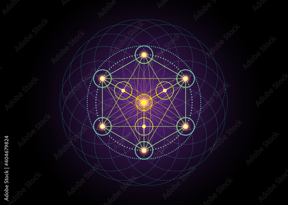 Alchemy occult sign, Metatrons Cube, Flower of Life. Sacred geometry ...