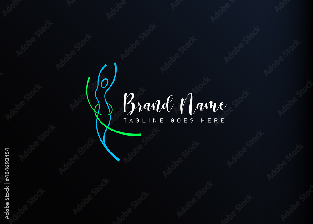 Diet slim body logo design. Vector illustration of someone with a slim ...