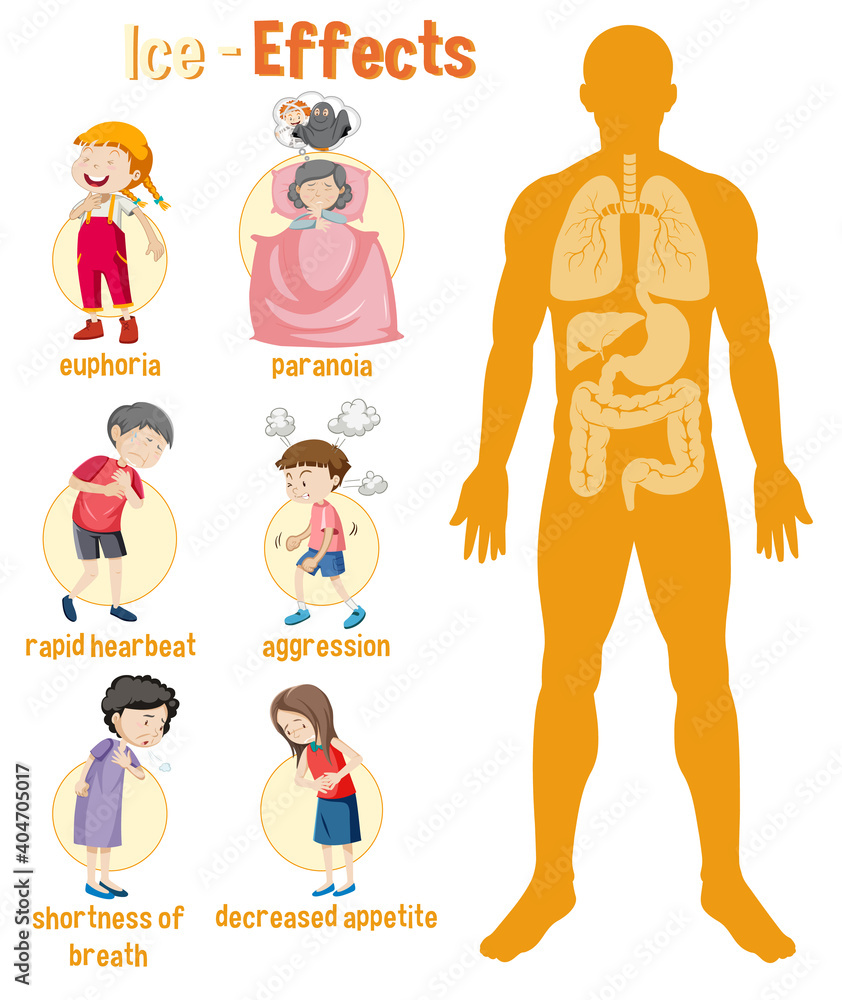 Health effects of Ice (Crystal Meth) Infographic Stock Vector | Adobe Stock