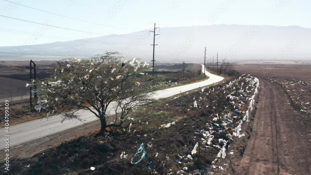 People polluting planet Earth. Ecology disaster, 4K. Aerial view of ...