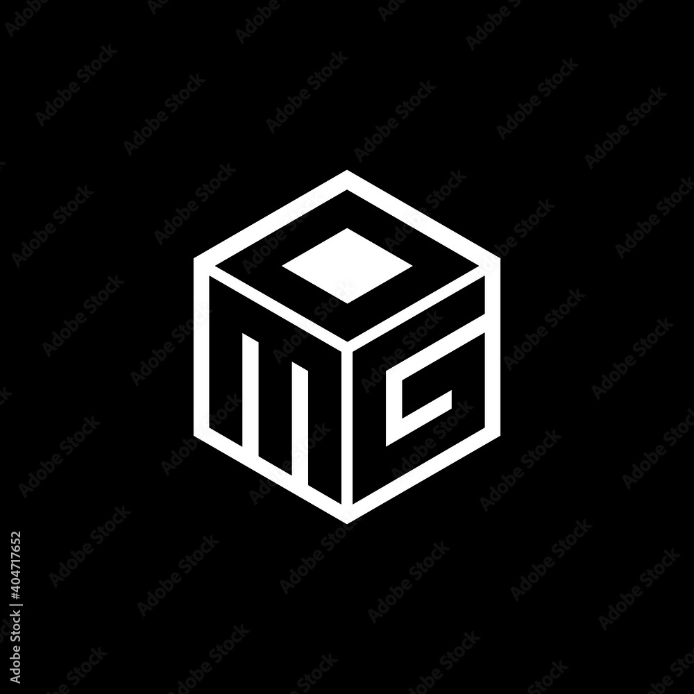 MGO letter logo design with black background in illustrator, cube logo ...