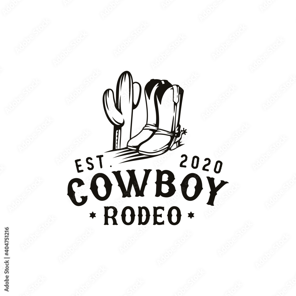 cowboy rodeo show vector vintage emblems, labels, badges and logos in ...