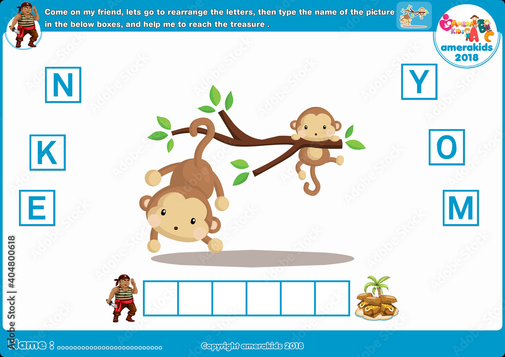 Spelling word scramble game. Educational activity for kids. Alphabet ...