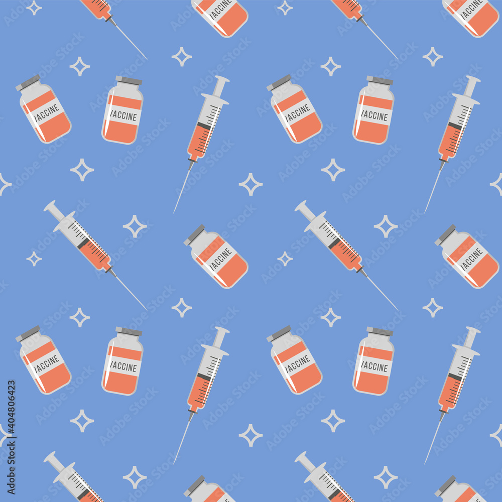 Vecteur Stock Seamless repeat pattern for Coronavirus jab. Vaccine ...