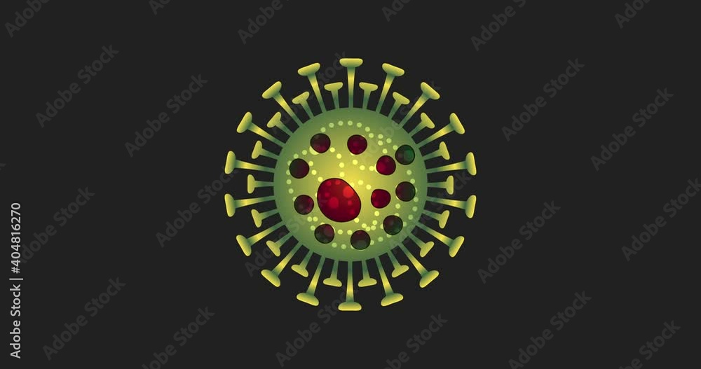 Video „4K Animation video. Coronavirus COVID-19 sinister green cell ...