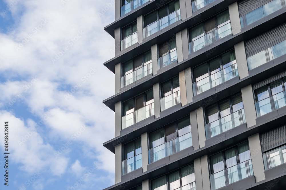 Modern and minimalist architecture, perspective view. Isolated sky ...