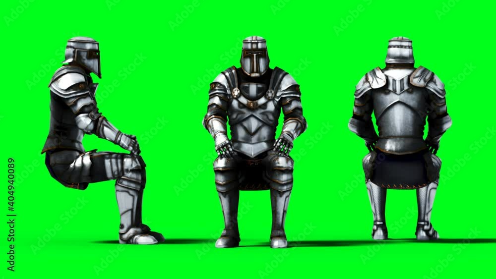 Knight animation. Phisical motion blur. Realistic green screen 4k ...