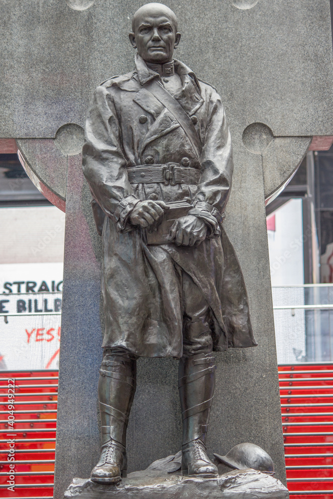 Statue of Father Duffy Times Square Duffy Square New York City Stock ...