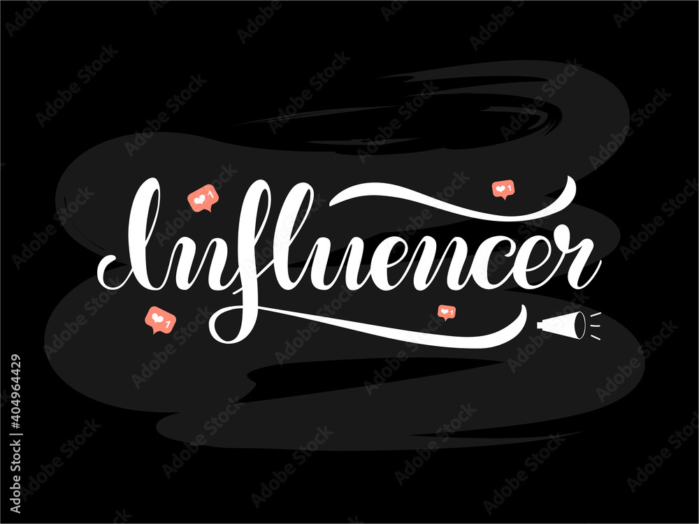 Vector illustration of influencer brush lettering for banner, flyer ...