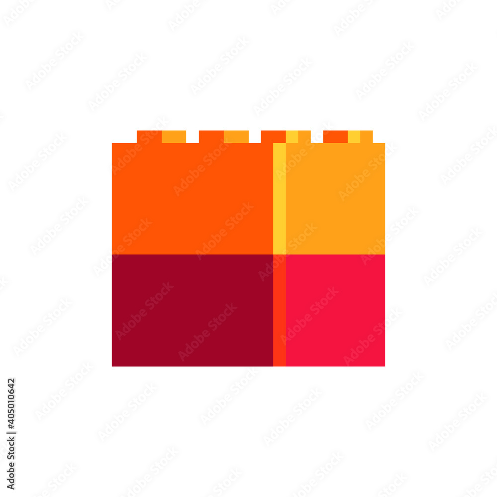 Сolorful constructor toy, brick, abstract logo pixel art icon. Design ...