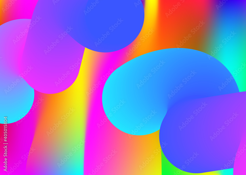 Fluid dynamic. Holographic 3d backdrop with modern trendy blend. Vivid ...