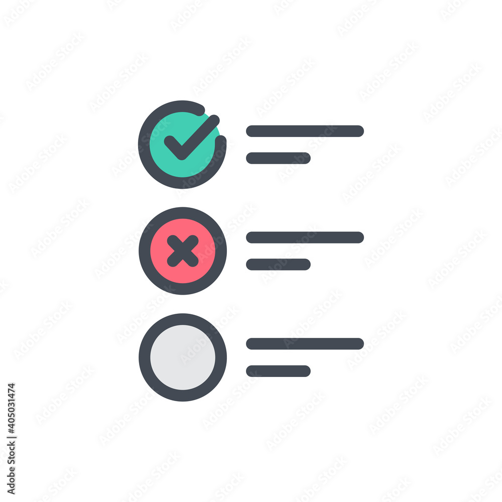 Survey and exam color line icon. Checklist and questionaire vector ...