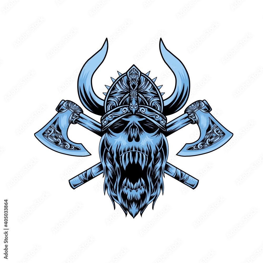 viking skull mascot logo esport team Stock Vector | Adobe Stock