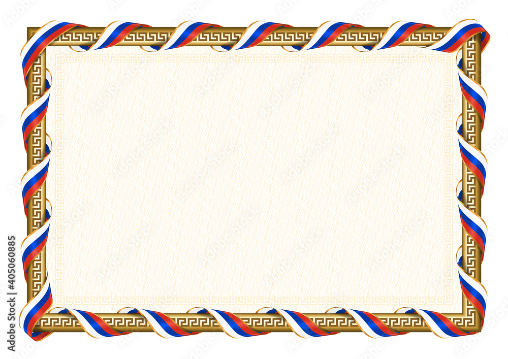 Horizontal frame and border with Russia flag Stock Vector | Adobe Stock