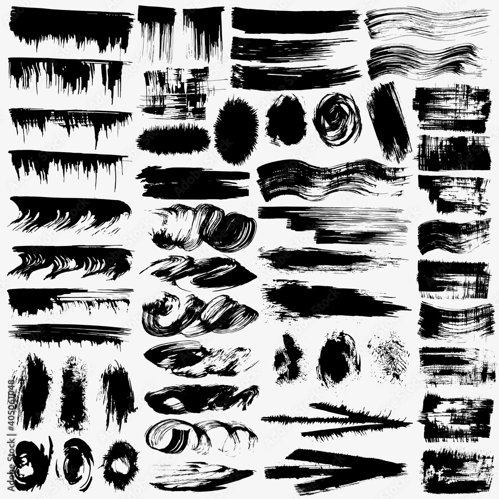 icon of isolated ink spots and lines. Flat abstract symbols compilation ...