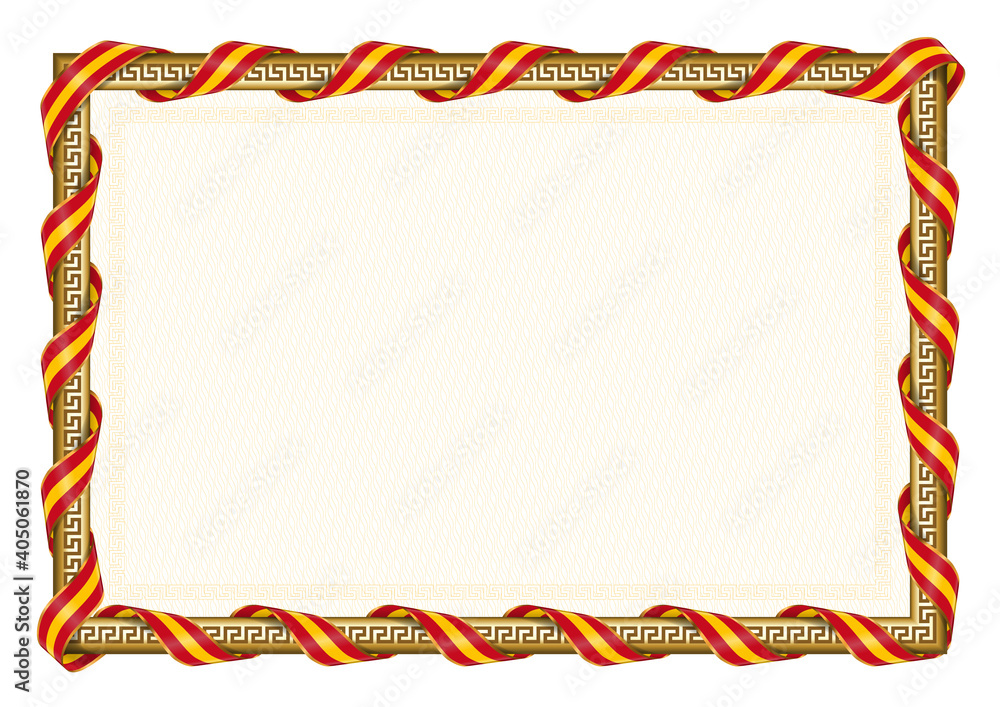 Horizontal frame and border with Spain flag Stock Vector | Adobe Stock