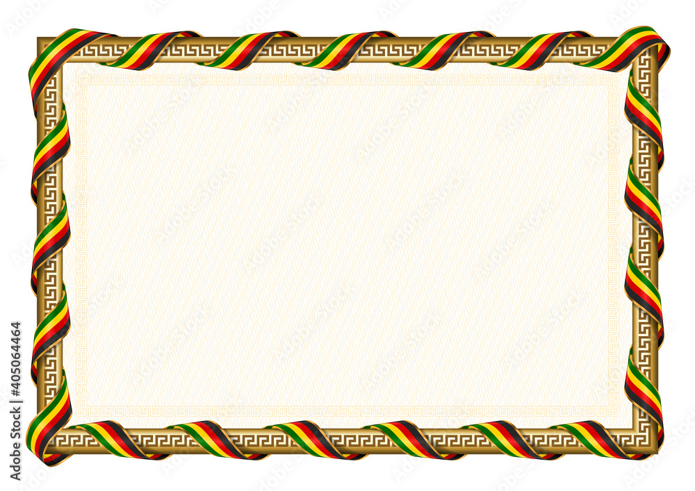 Horizontal frame and border with Zimbabwe flag Stock Vector | Adobe Stock