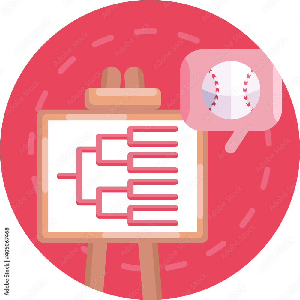 Baseball, softball sport game vector flat icons. Ball, bat, field ...