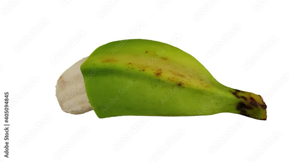 Realistic render of a rotating partially peeled Cooking Banana (Saba ...