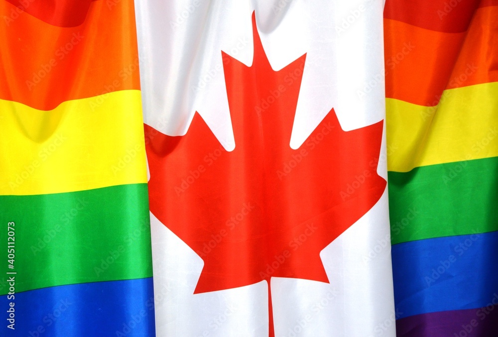 LGBT Canada flag. Rainbow flag. Symbol of pride and tolerance Stock ...