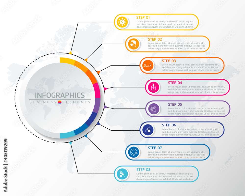 Vector elements for infographics. presentation and chart. steps or ...