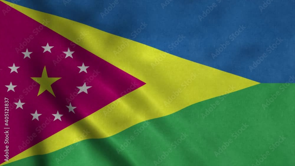 Moca flag, city of Puerto Rico, waving in wind. Realistic flag ...