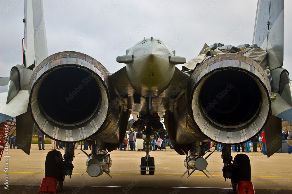 SU-35, rear view Stock Photo | Adobe Stock