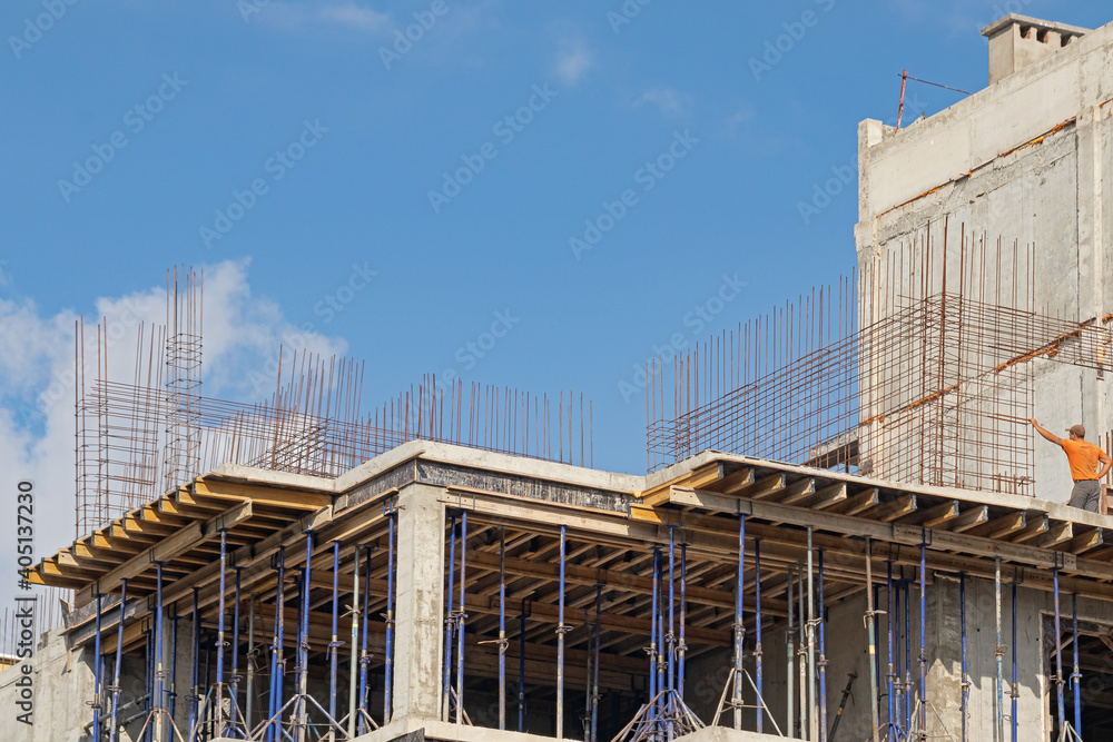 Stage in The Construction of a Multi-Storey Building. Reinforcement ...