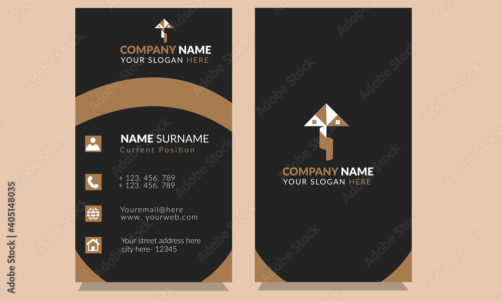 Newest creative professional real estate visiting card template black ...