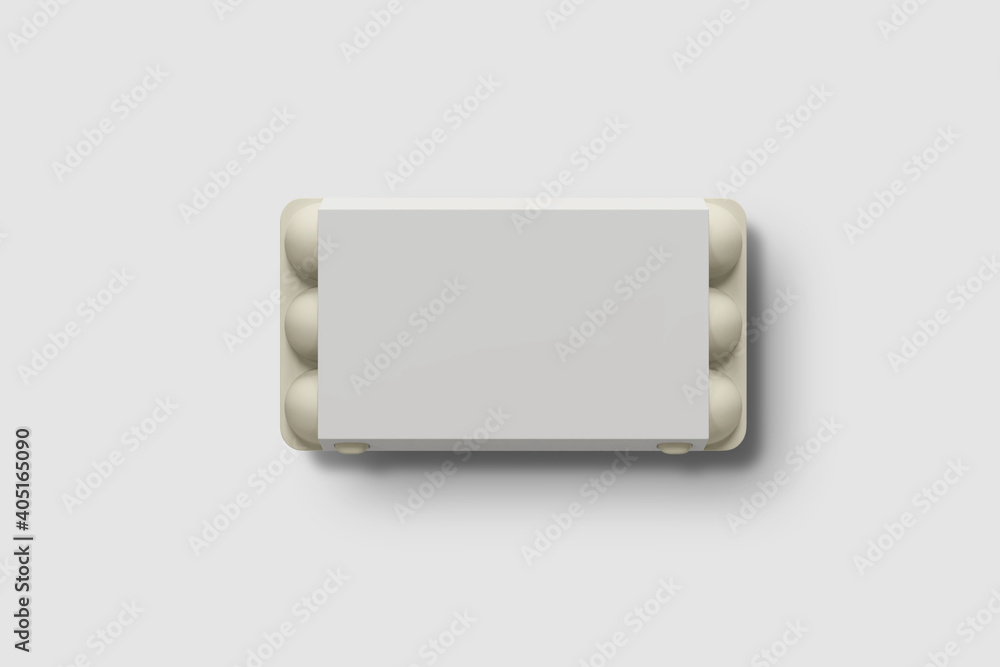 Egg Box with Blank Label with Free Space for Your Design on a white ...