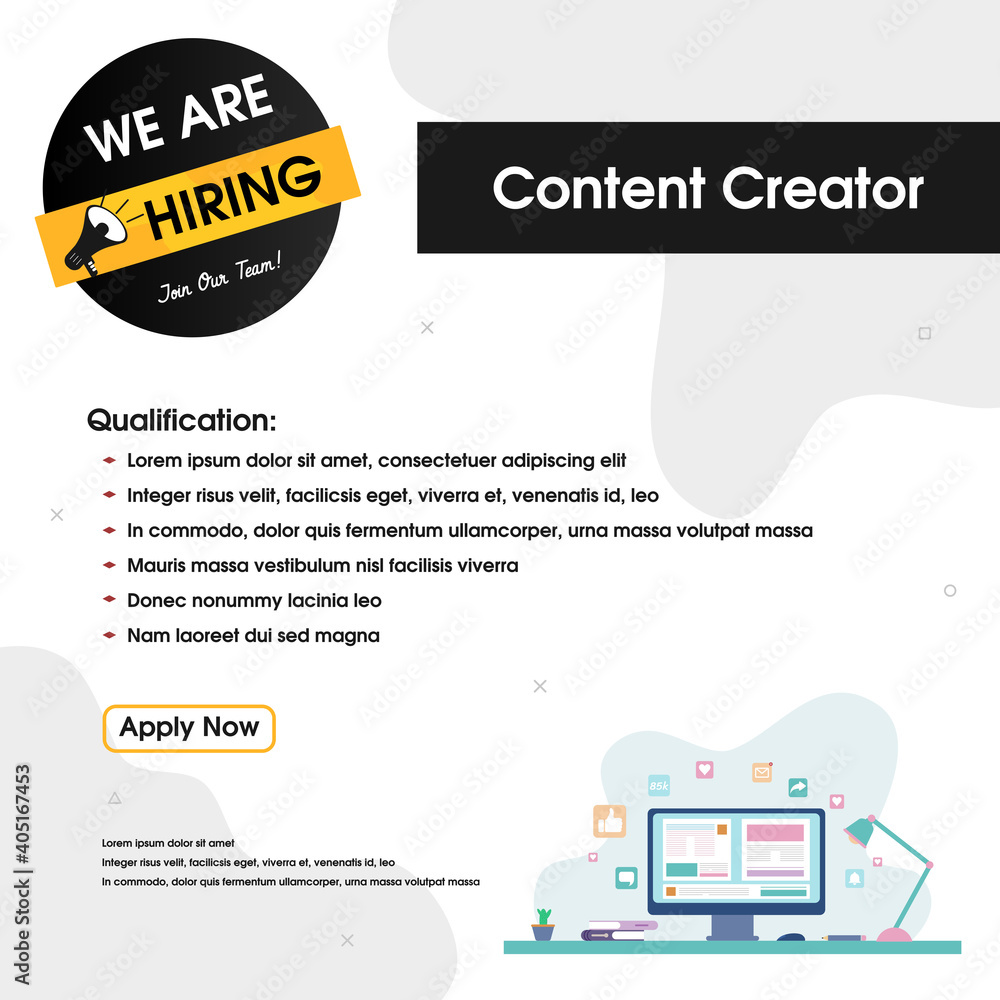 Job vacancy template. We are hiring, job vacancy social media content ...