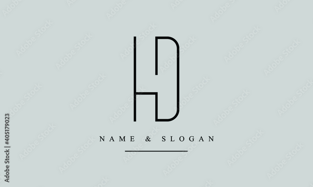 HD, DH, H, D Letter Logo Design with Creative Modern Trendy Typography ...