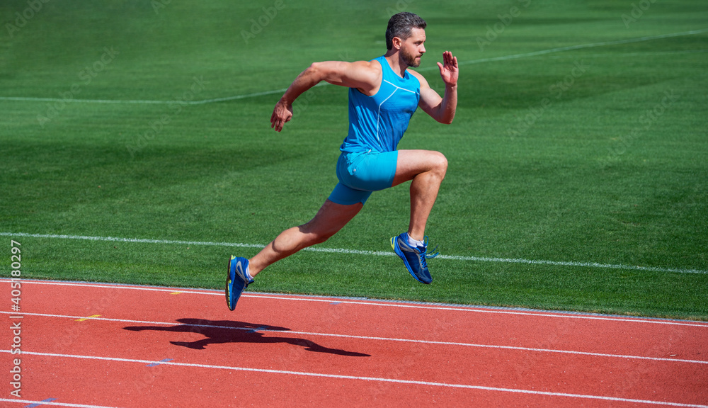 sportsman runner outdoor. health care. energy. muscular guy run to ...