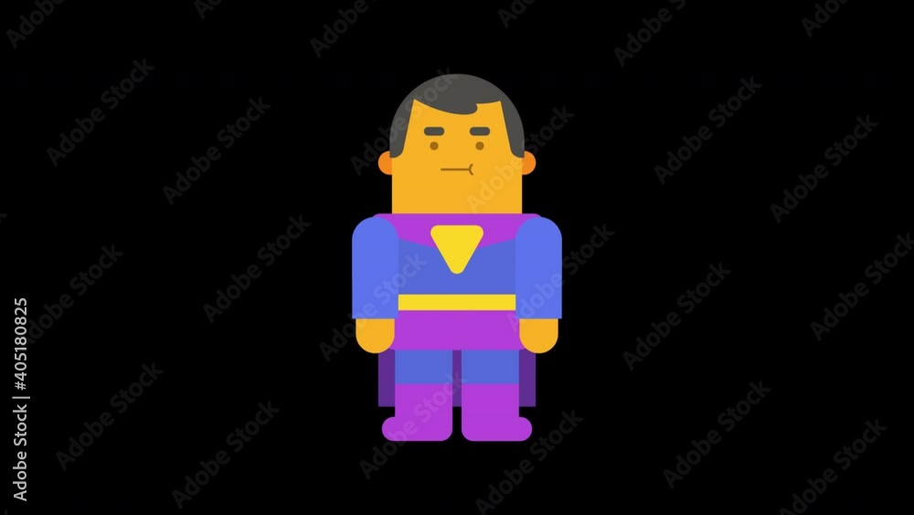 Superhero holding question mark. Alpha channel. Looped animation ...