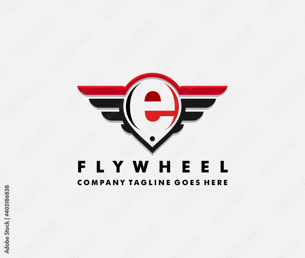vector, cars, logo, illustration, wheel, and, wings, with, letter, B ...