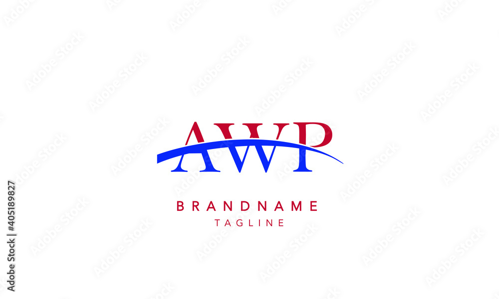 AWP Alphabet initial swoosh Abstract Icon Logo vector illustration ...