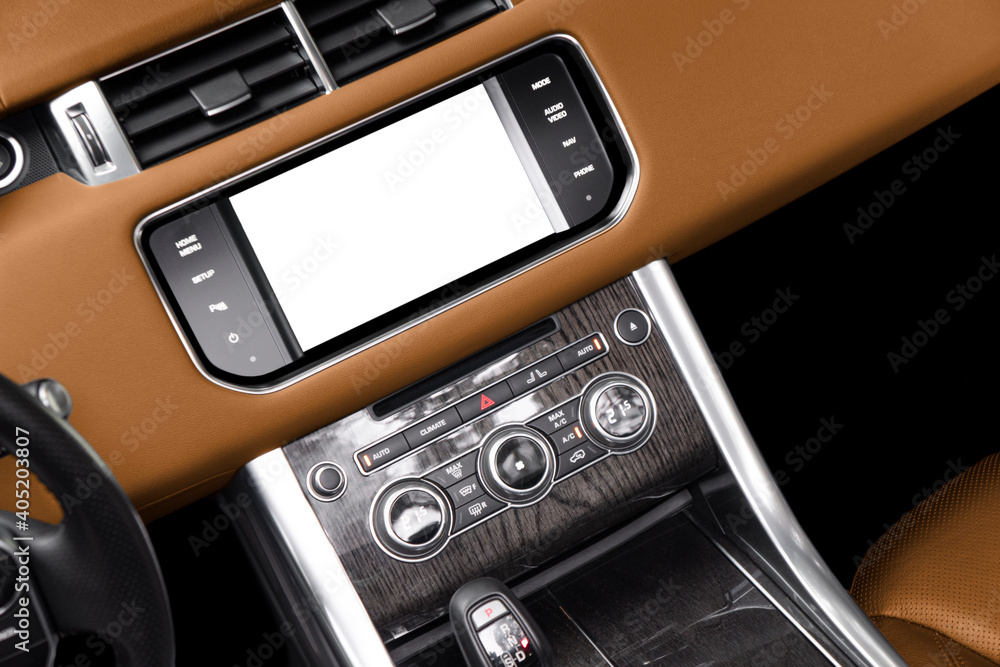 Monitor in car with isolated blank screen use for navigation maps and ...