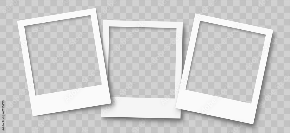 Realistic empty photo frame mackup set. Old photo frame collection ...