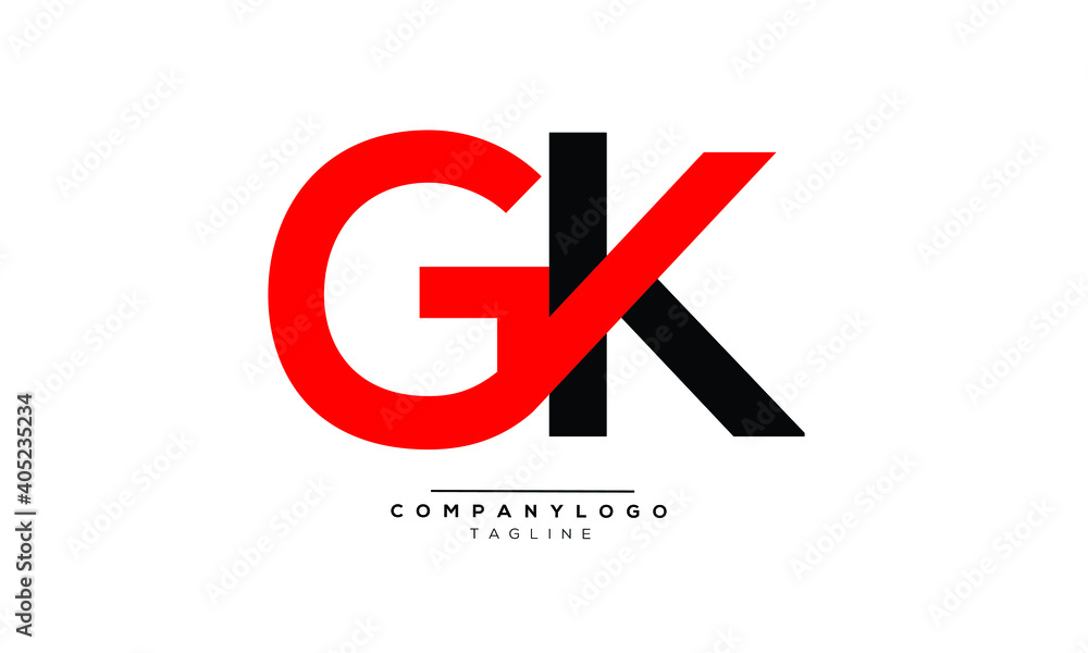 GK icon monogram letter text alphabet logo design Stock Vector | Adobe ...