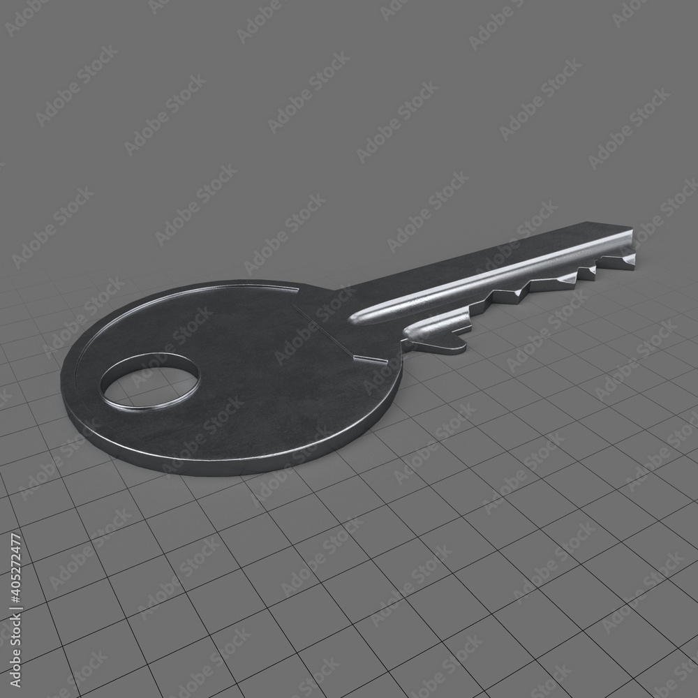 Round head key Stock 3D asset | Adobe Stock