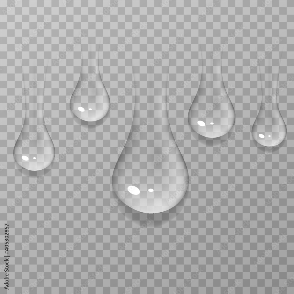 Vector water drops. PNG drops, condensation on the window, on the ...