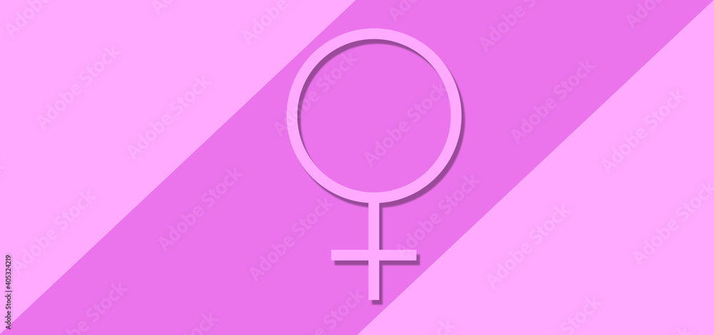 Digital graphic, logo, poster. The female sign. Illustration. A symbol ...