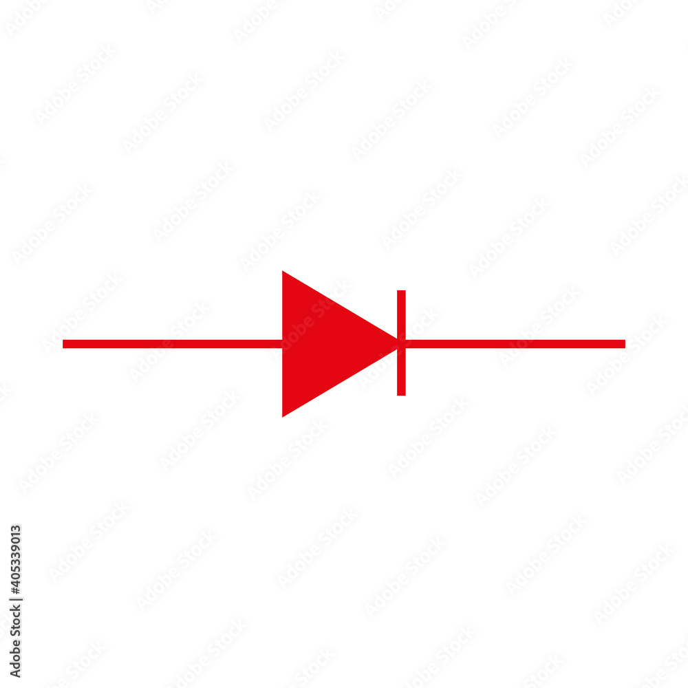 Diode symbol Red picture symbol White background Vector illustration ...