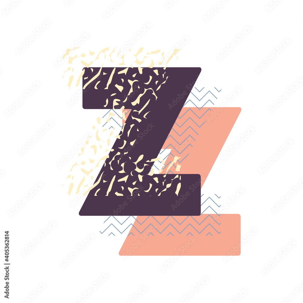 Decorative memphis pattern initial letter vector design. Stock Vector ...