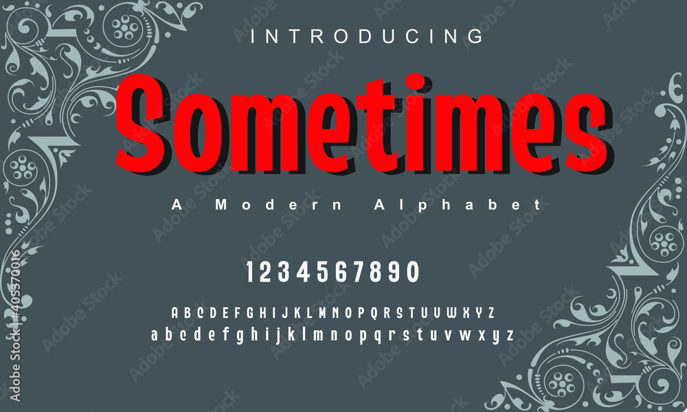 Sometimes font. Elegant alphabet letters font and number. Classic ...