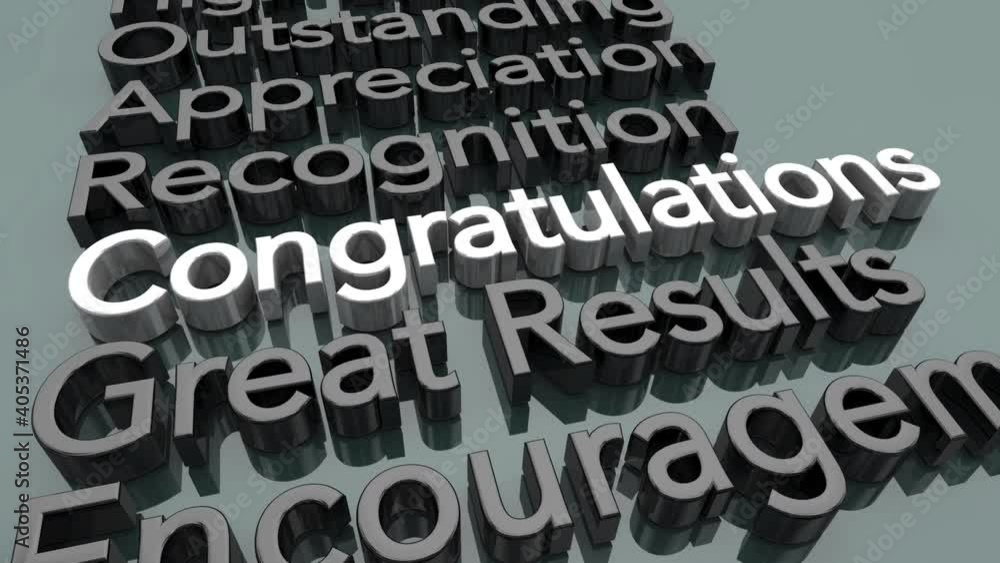 Congratulations Recognize Great Job Winner Appreciation Words 3d ...