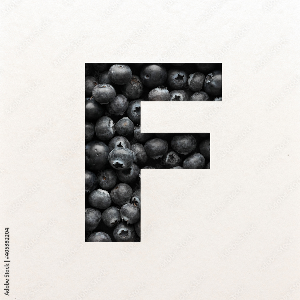Font design, Abstract alphabet font with blueberry, realistic ...