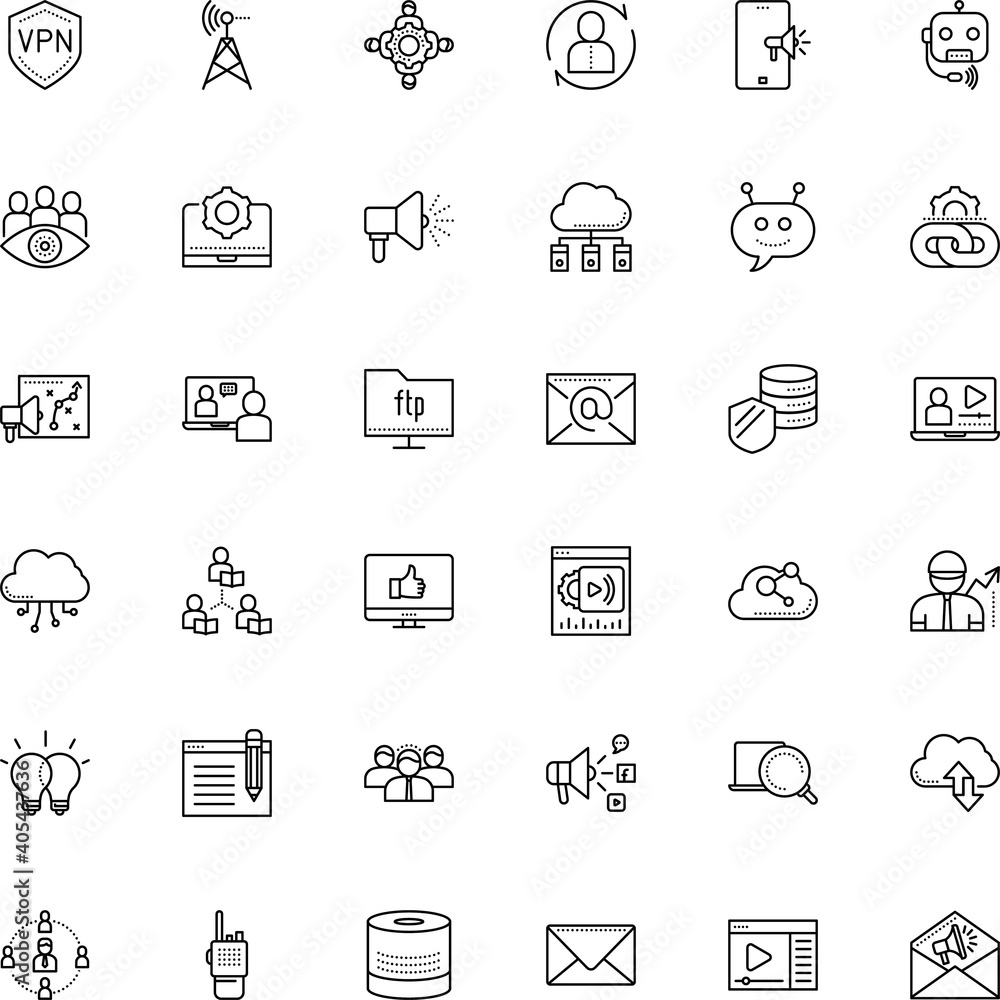 communication vector icon set such as: boss, infrastructure, corporate ...
