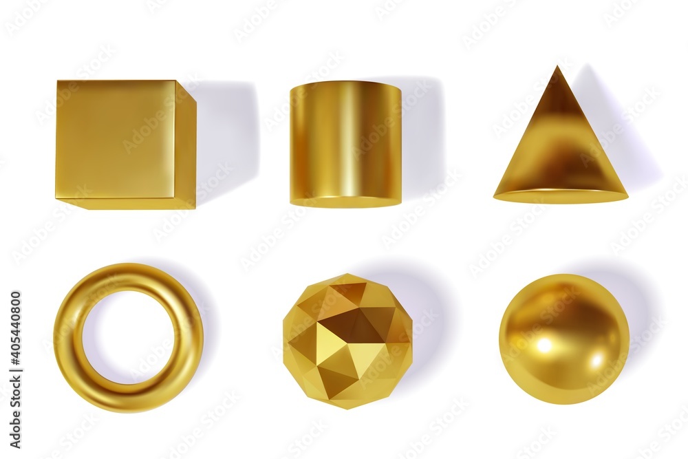 Golden Geometric Shapes Stock Vector | Adobe Stock