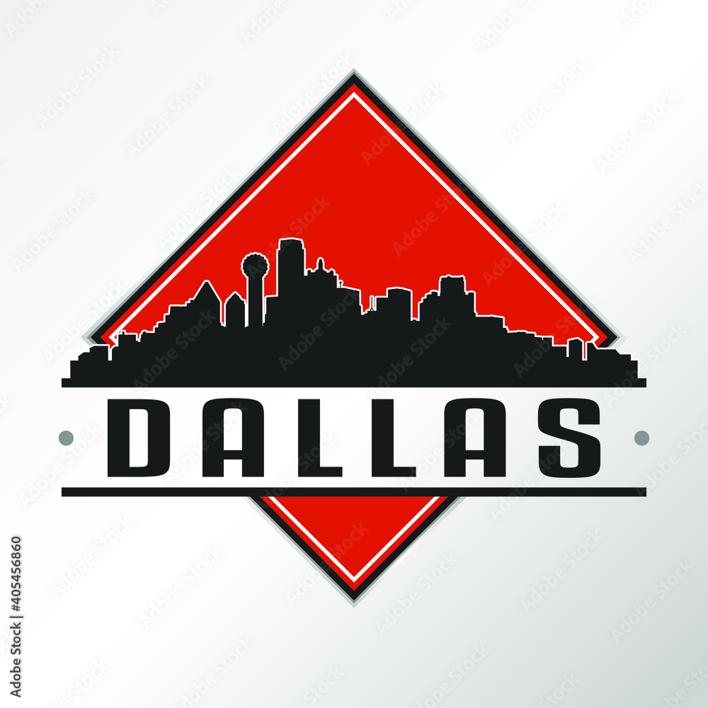 Dallas Texas Skyline Logo. Adventure Landscape Design. Vector ...